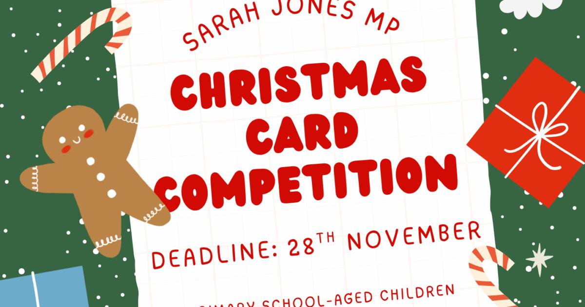 Sarah Jones Christmas Card Competition 2025 - Sarah Jones MP